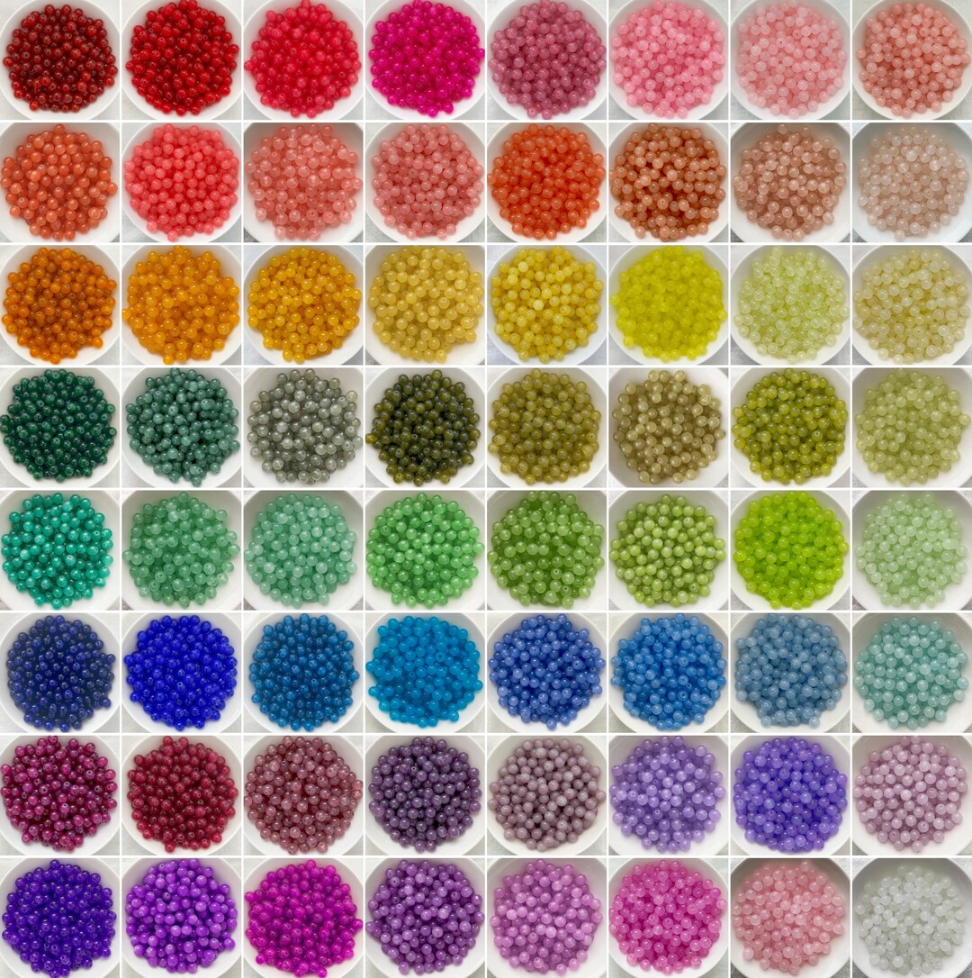 8mm Glass Beads Multi-colour Polished Round Loose Crystal Beads Jewelry ...
