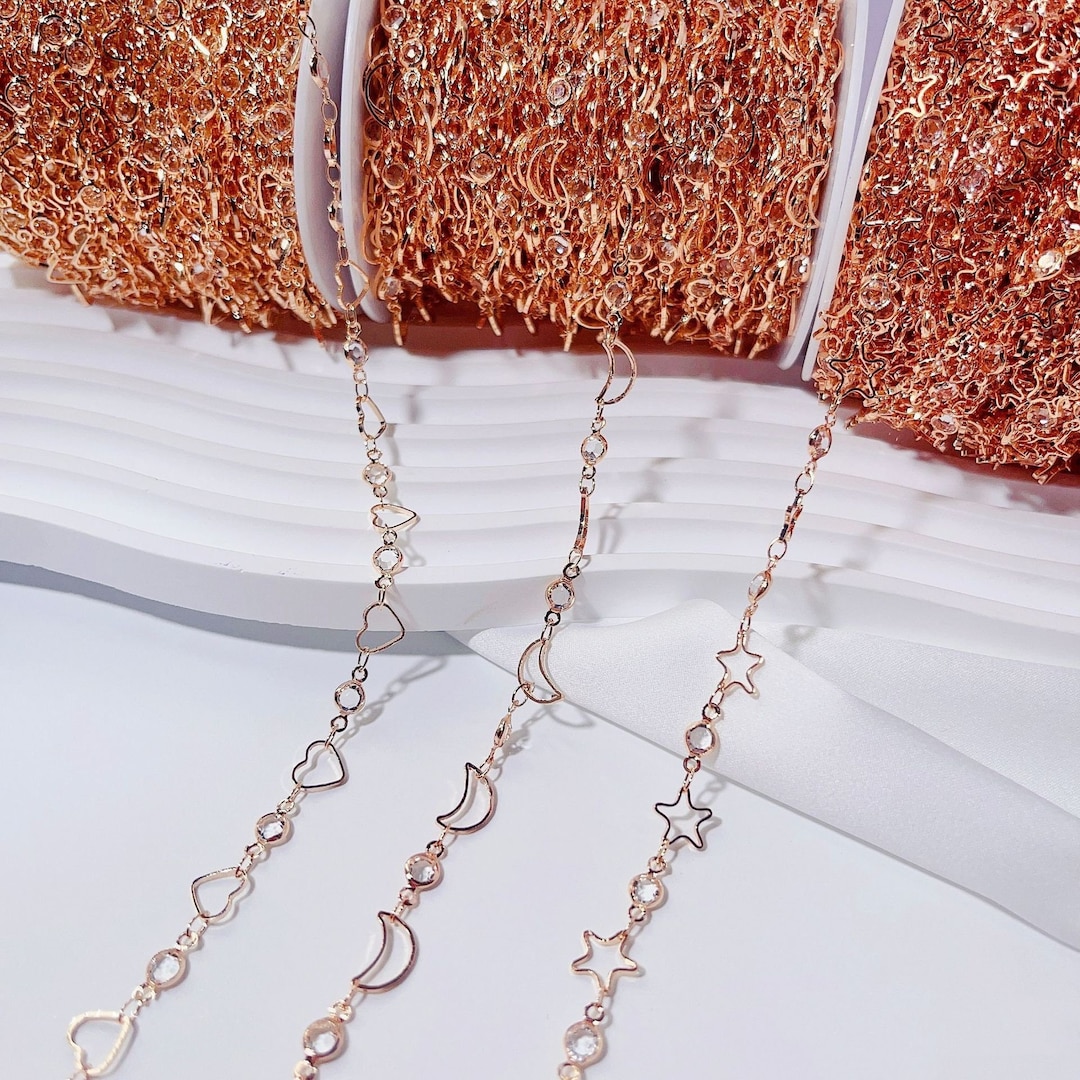 KC Gold Heart Moon Star Chain Link Chain Bracelet Necklace Jewelry ...