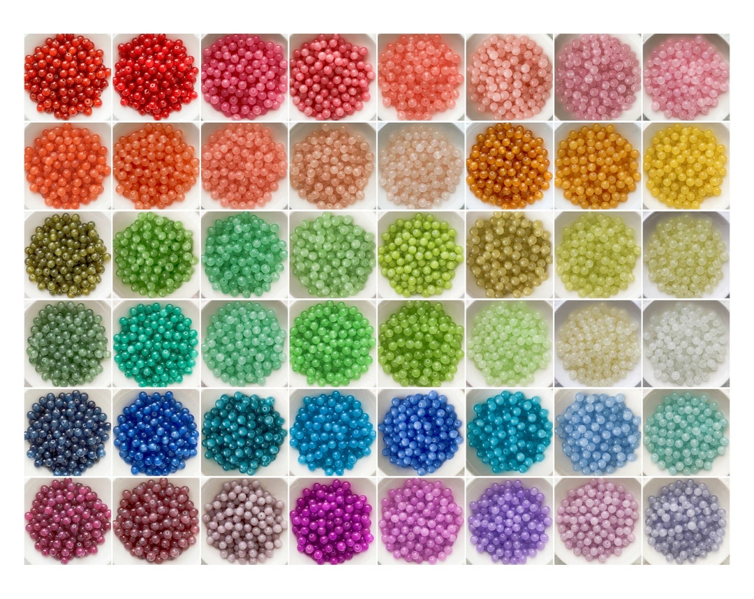 8mm Glass Beads Multi-colour Polished Round Beads Loose Beads - Etsy