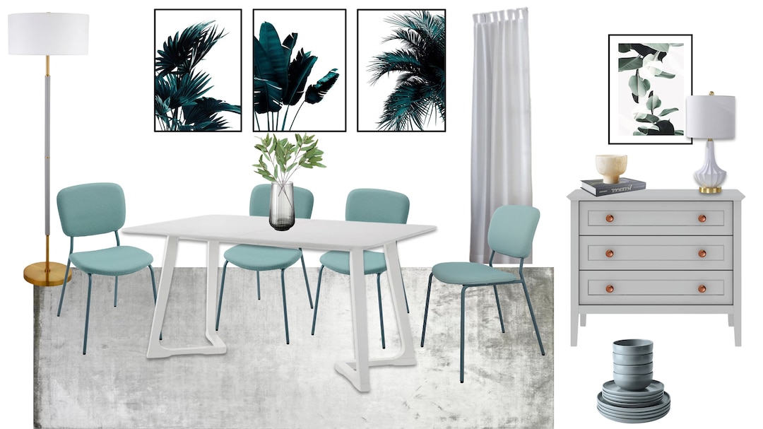 Airy Dining Room | Online Interior Design | Custom Interior Design ...