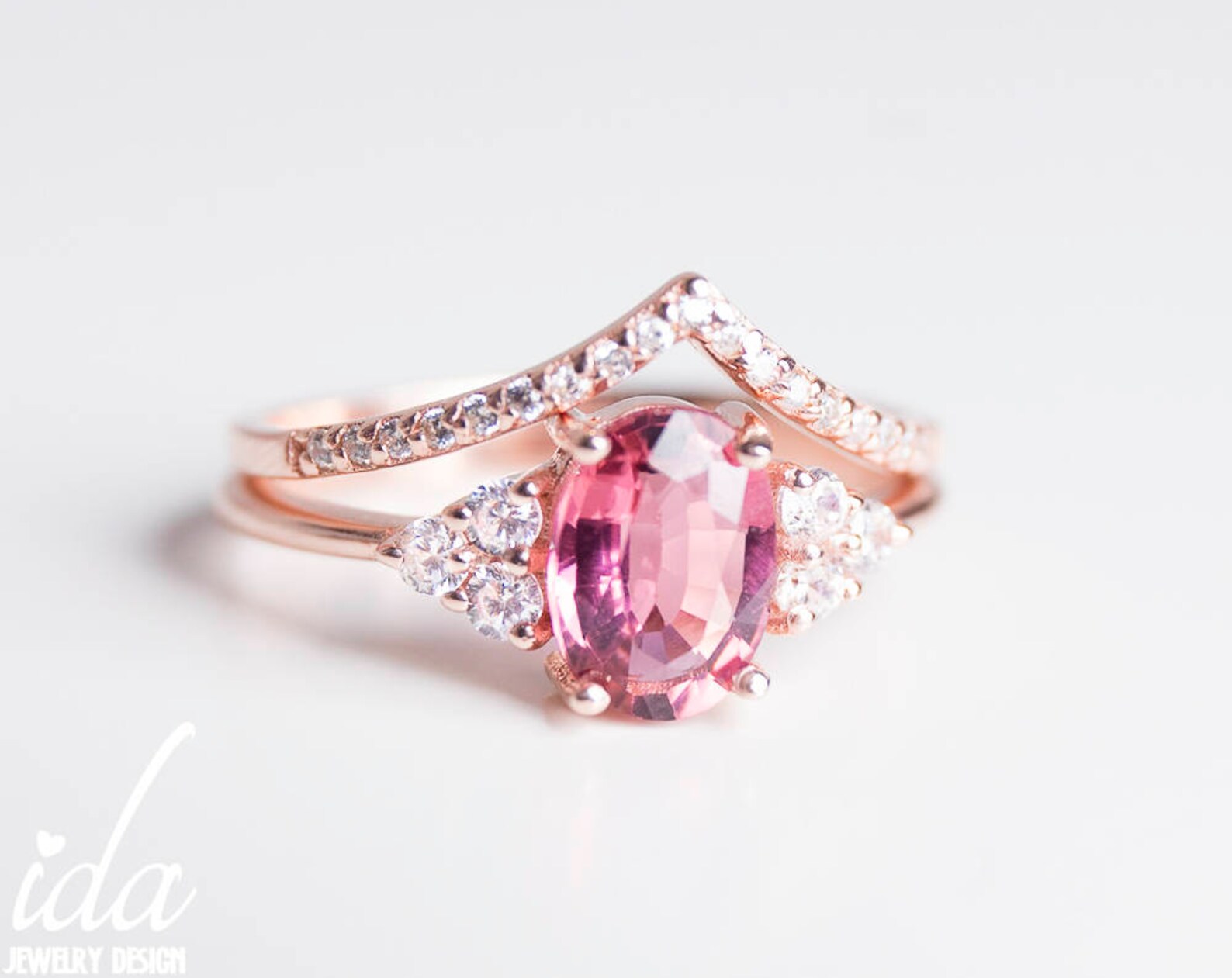 Tourmaline Engagement Ring Rose Gold Gemstone Engagement | Etsy