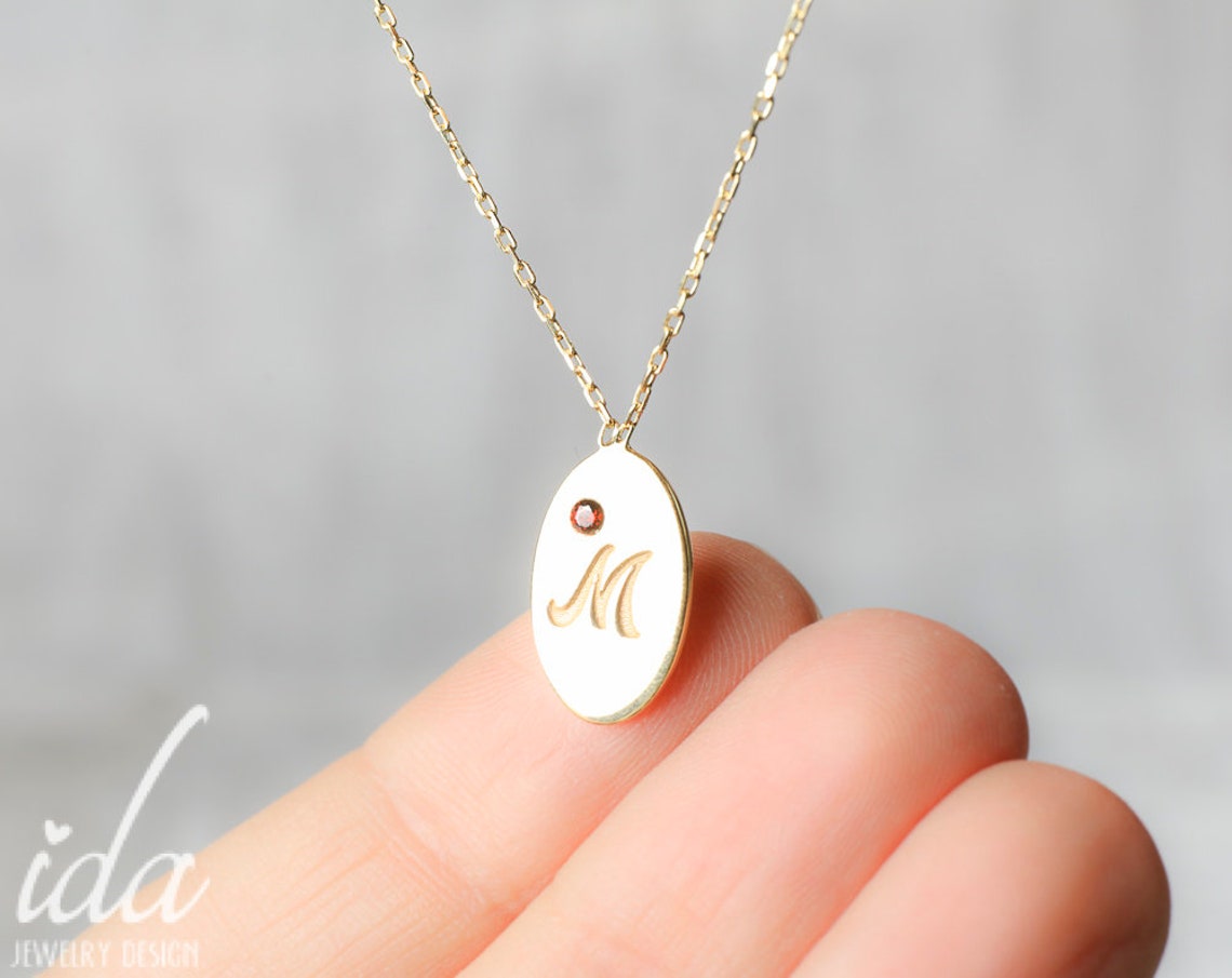 Personalized Initial Necklace Birthstone Necklace - Etsy