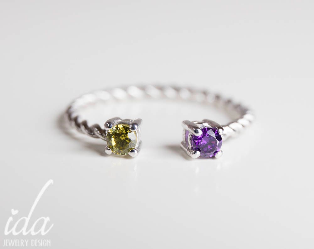 Custom Birthstone Ring Personalized Gift for Her Rings for - Etsy