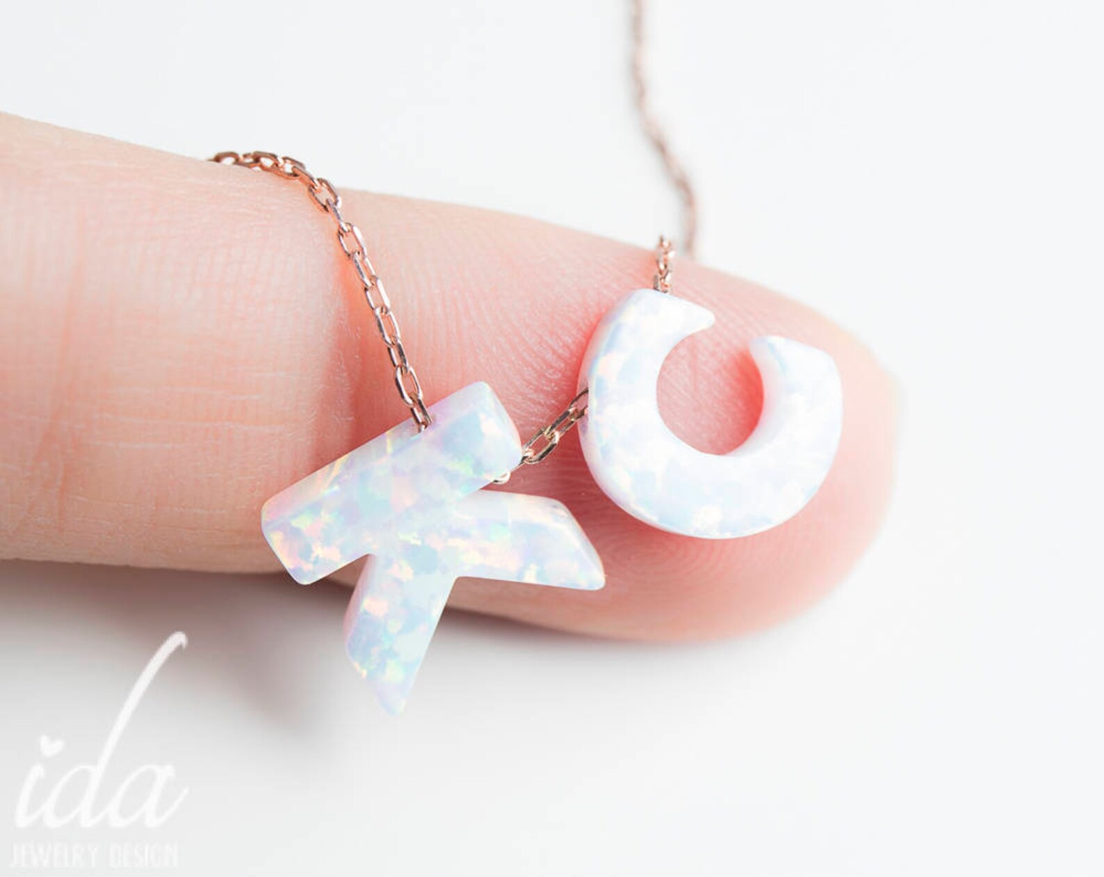 Rose Gold Initial Necklace Personalized Gift for Women | Etsy