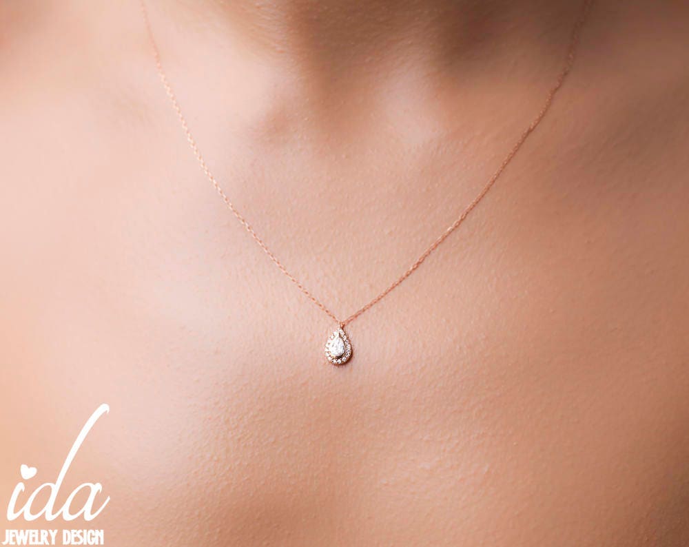Dainty Necklace - Statement Necklace - Rose Gold Necklace - Minimalist ...
