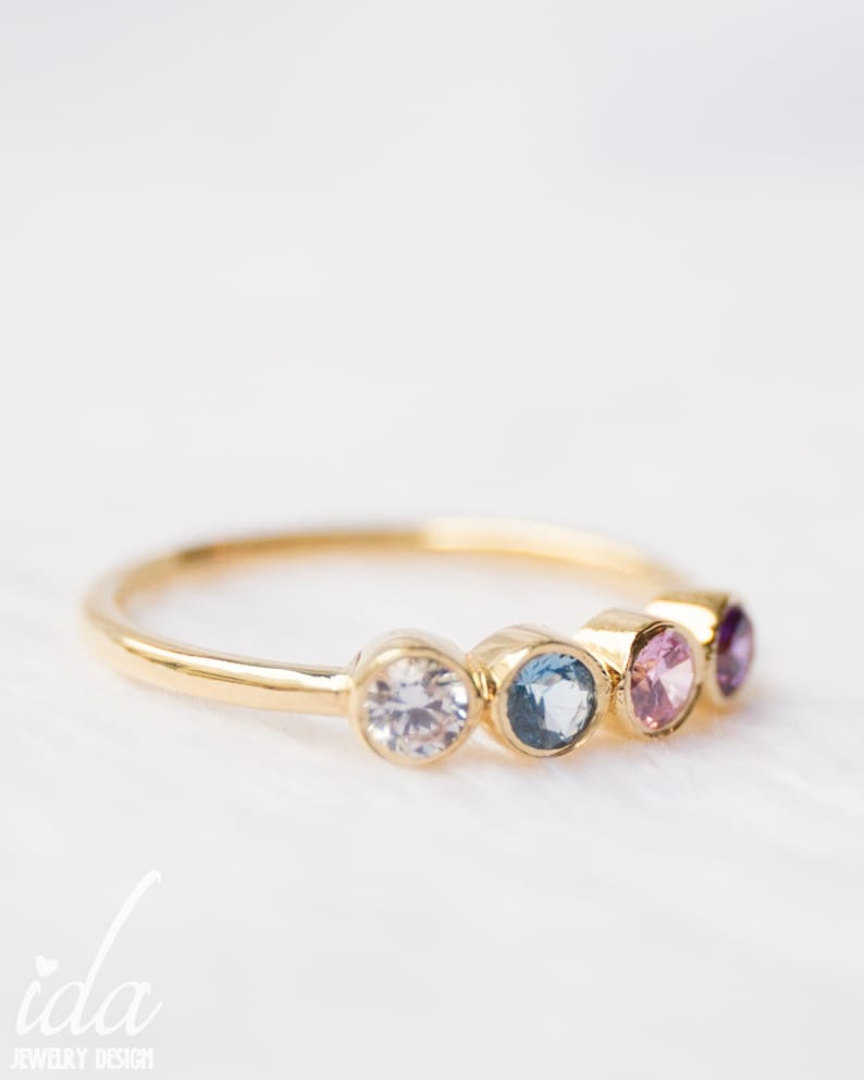 Mothers Ring, Personalized Unique Gifts for Mom, Birthstone Ring ...