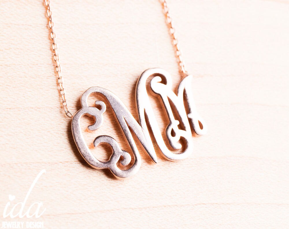 Personalized Monogram Necklace Monogrammed Gifts Gift for | Etsy