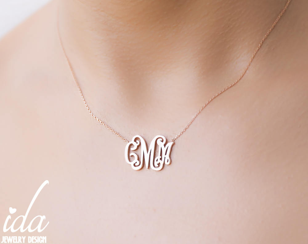 Personalized Monogram Necklace Monogrammed Gifts Gift for | Etsy
