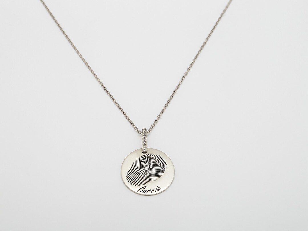 Personalized Fingerprint Jewelry, Fingerprint Necklace With Name ...