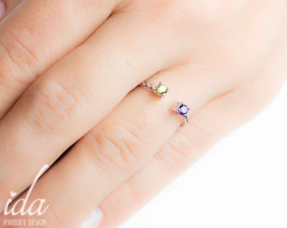 Custom Birthstone Ring Personalized Gift for Her Rings for - Etsy