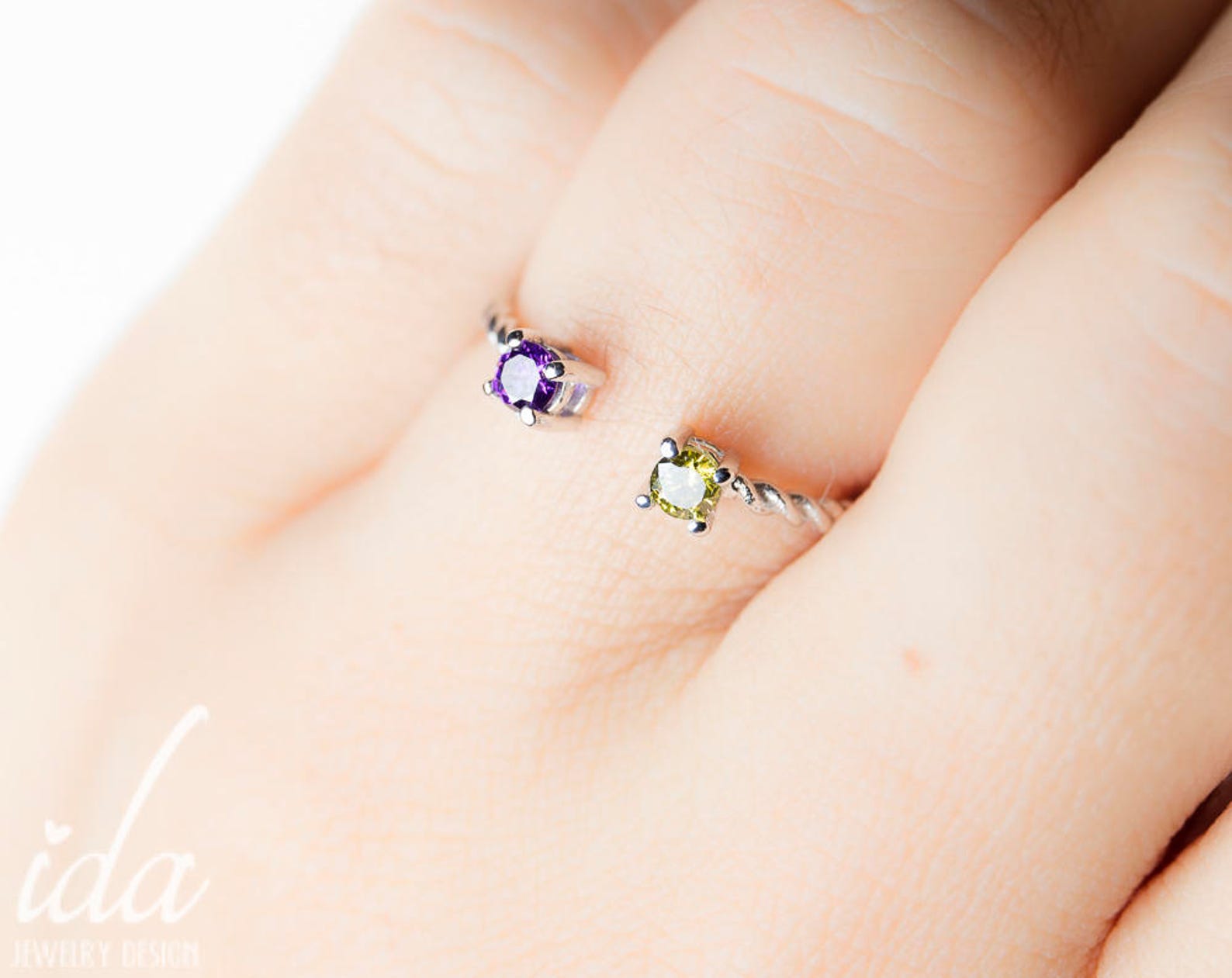 Custom Birthstone Ring Personalized Gift for Her Rings for - Etsy
