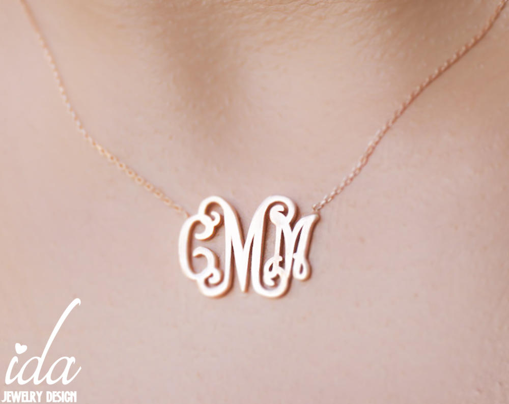 Personalized Monogram Necklace Monogrammed Gifts Gift for | Etsy
