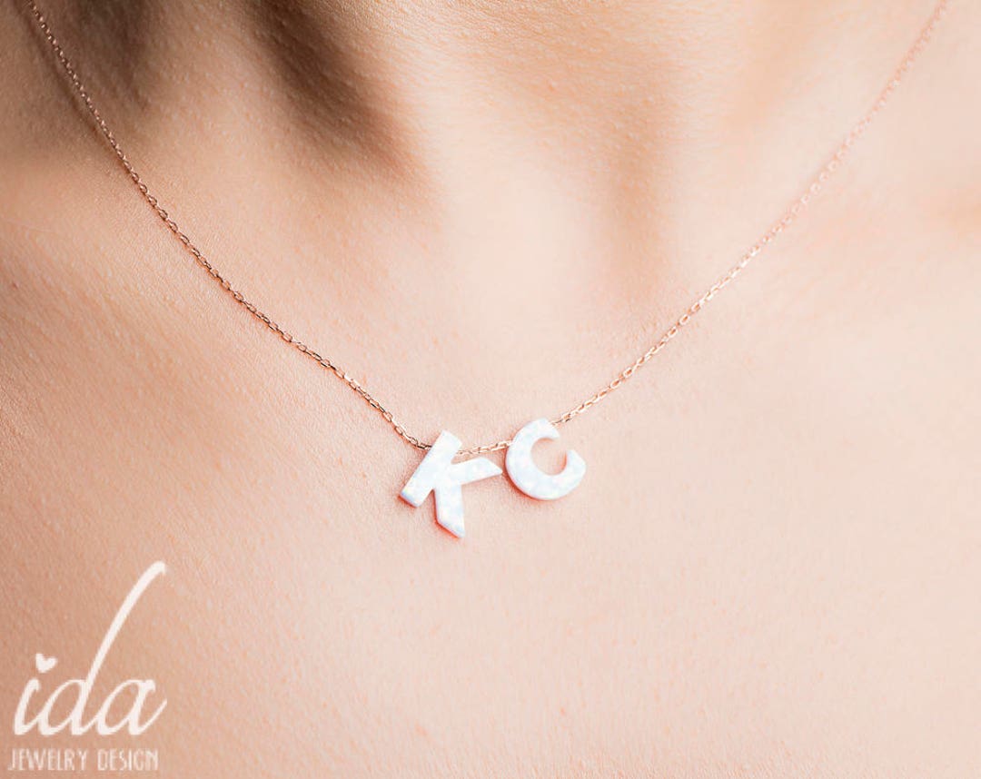Rose Gold Initial Necklace - Personalized Gift for Women - Necklaces ...