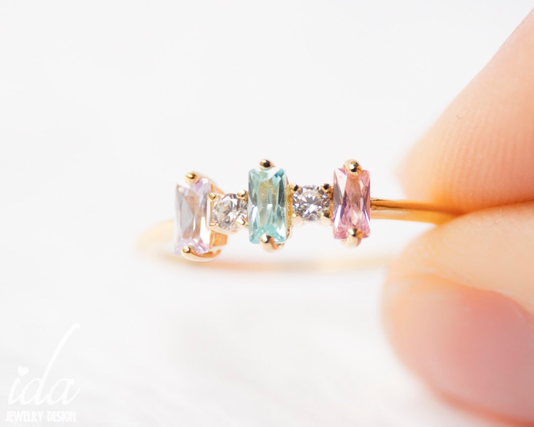 Custom Personalized Birthstone Jewelry Gift for Women, Birthstone Ring ...