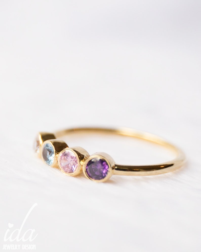 Mothers Ring, Personalized Unique Gifts for Mom, Birthstone Ring ...