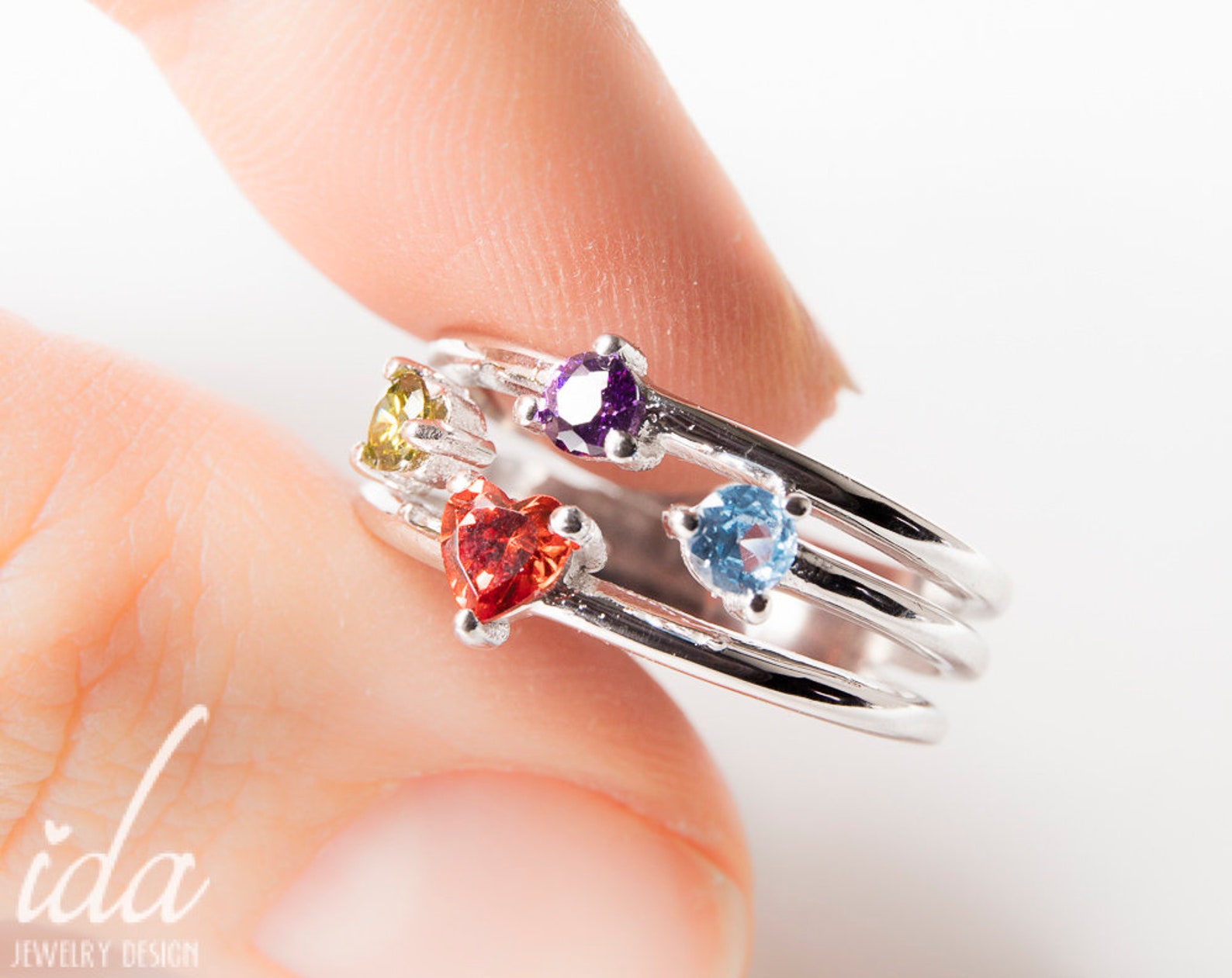 Personalized Mothers Ring Birthstone Ring for Mom Mother - Etsy