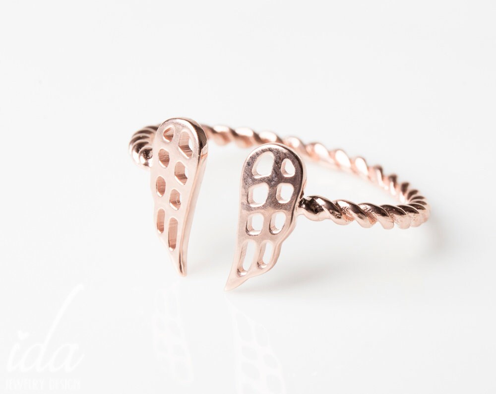 Wing Ring Unique Rings for Women Rose Gold Jewelry Rings | Etsy