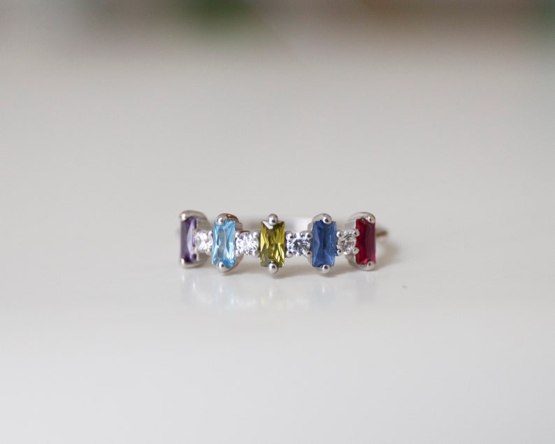 14K Gold Mothers Ring 23 4 Stone Birthstone Rings - Etsy