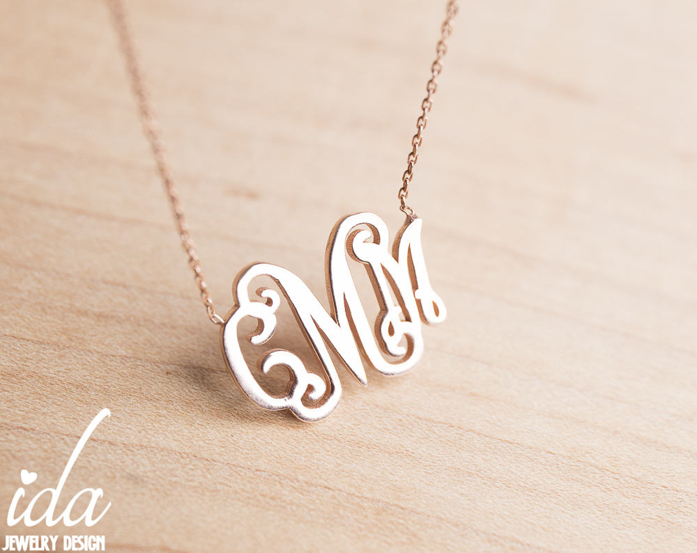 Personalized Monogram Necklace Monogrammed Gifts Gift for | Etsy