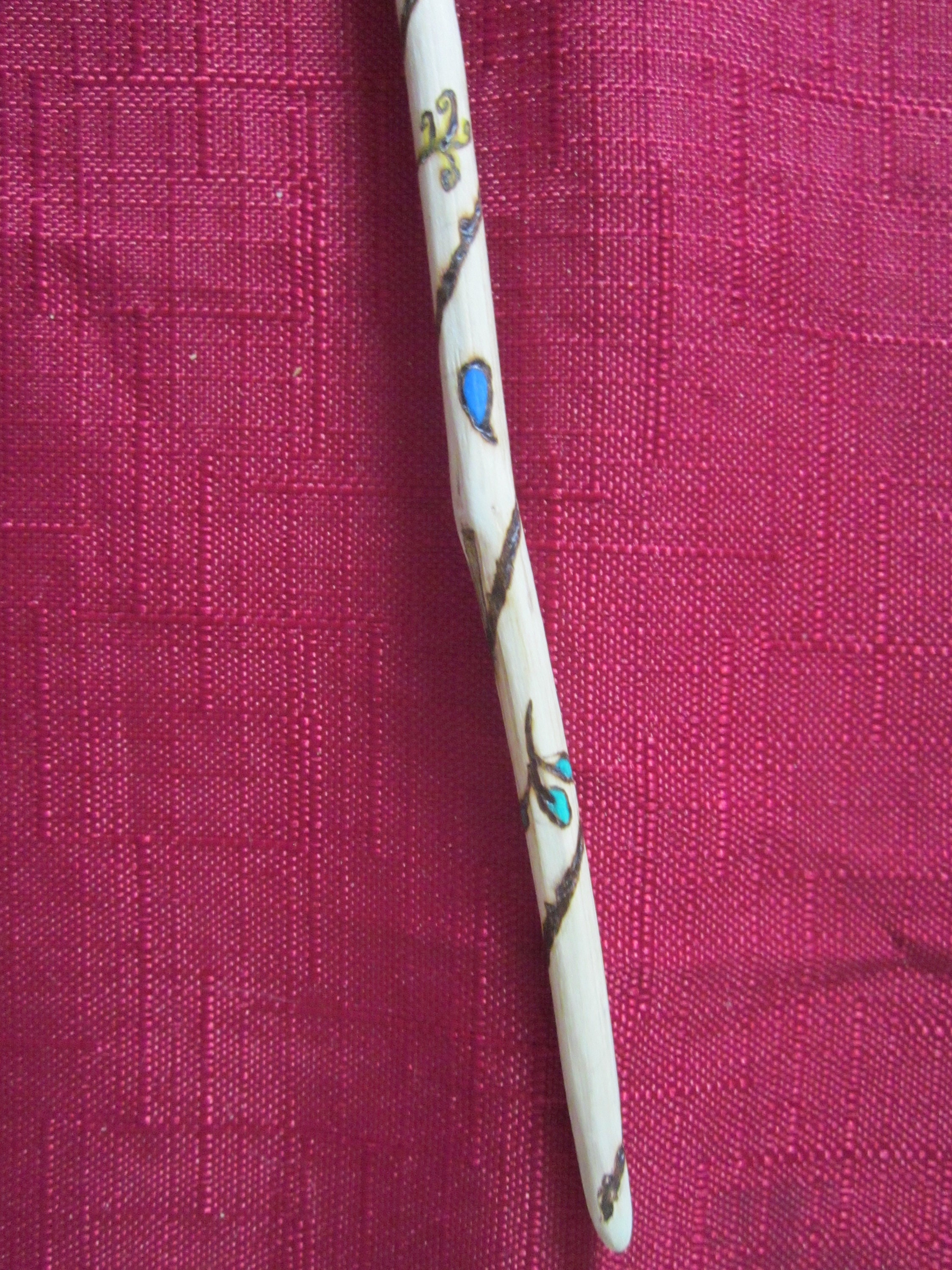 Elemental Wand With Pyrographed Elements a Leather Bound - Etsy UK