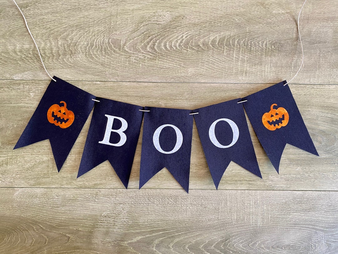 Festoon Banner Black Gold Silver Banner Halloween Party Happy First ...