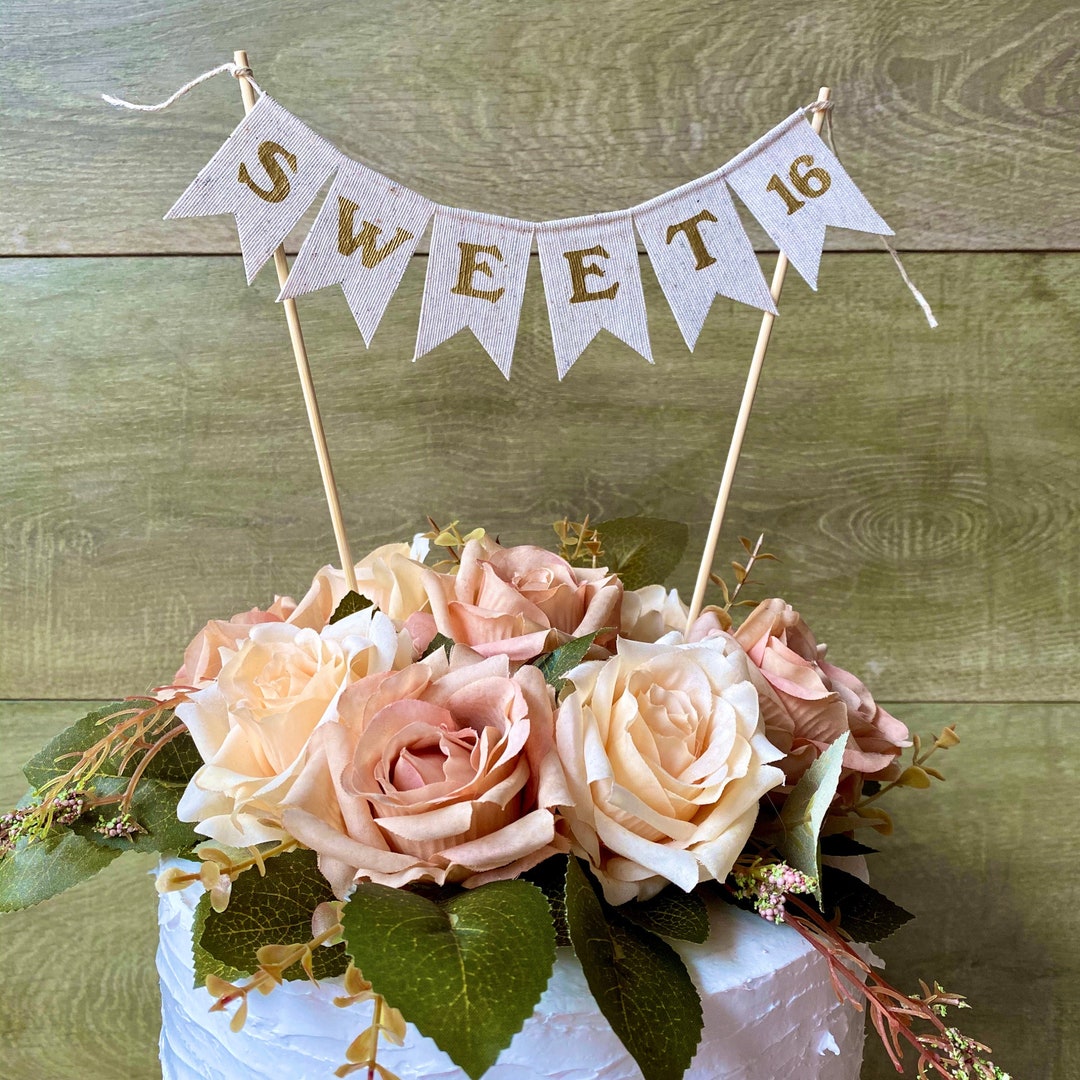 Cake Topper Festoon Cake Banner Customizable Name Banner Gold - Etsy