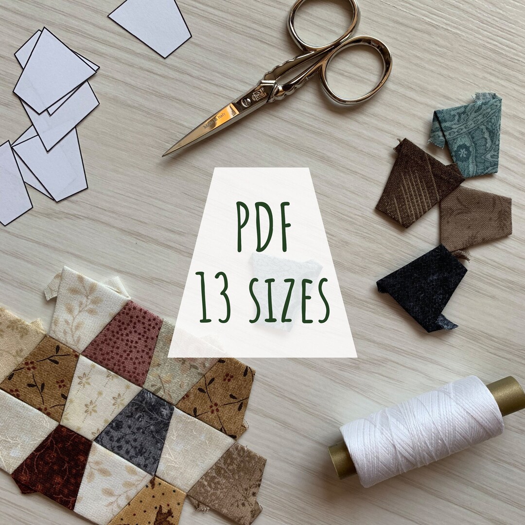 Tumbler English Paper Piecing Templates Pattern Thimbles Quilt Block ...