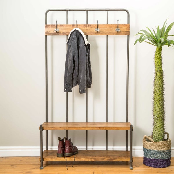 Entryway Bench With Coat Rack - Etsy UK