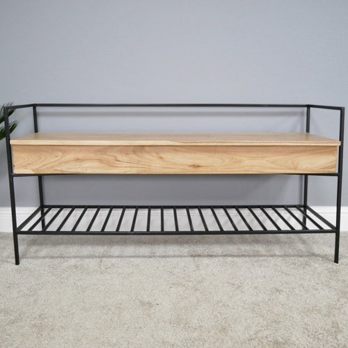 Hasa Industrial Storage Bench - Etsy UK