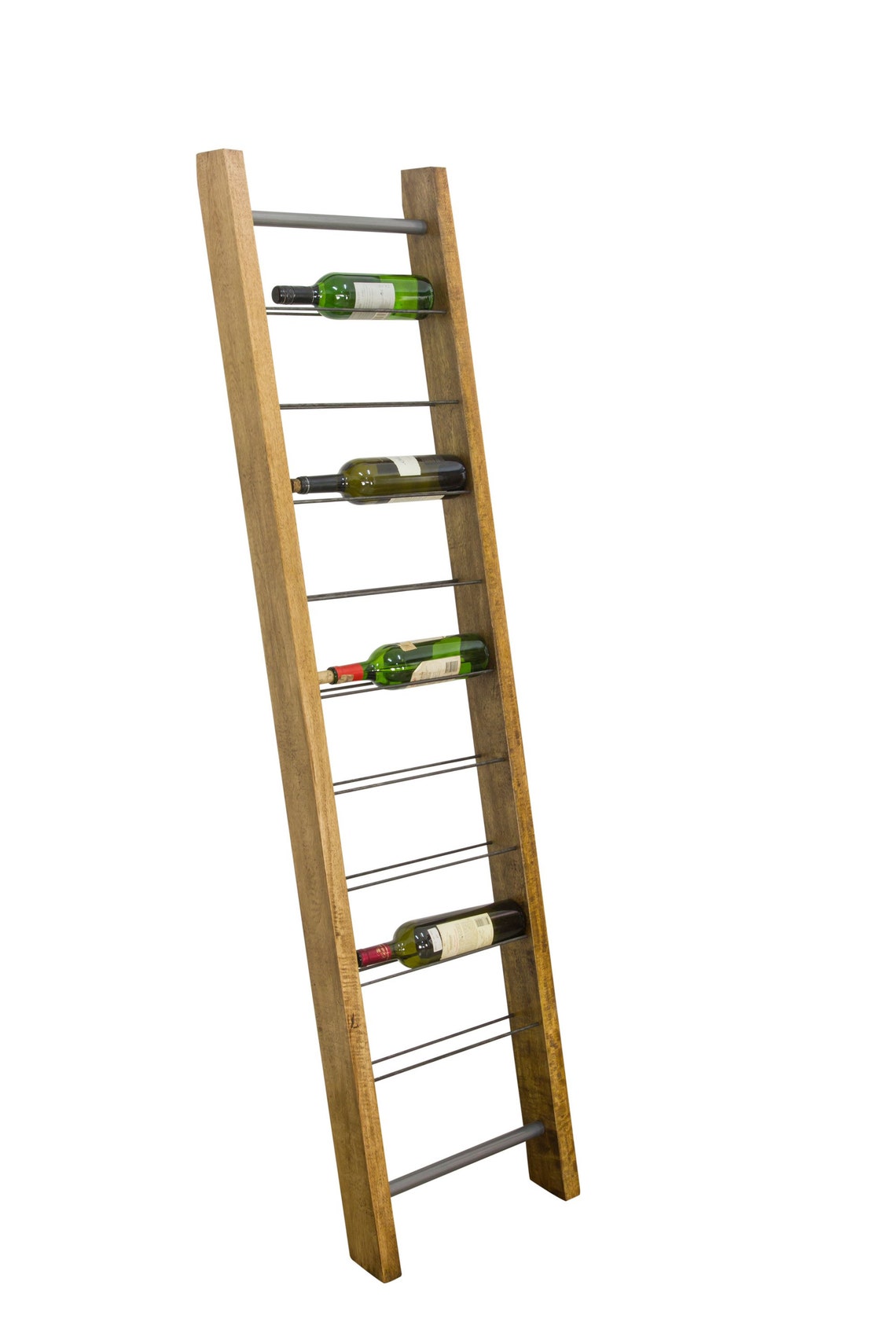 Industrial Style Leaning Ladder Wine Rack | Etsy UK