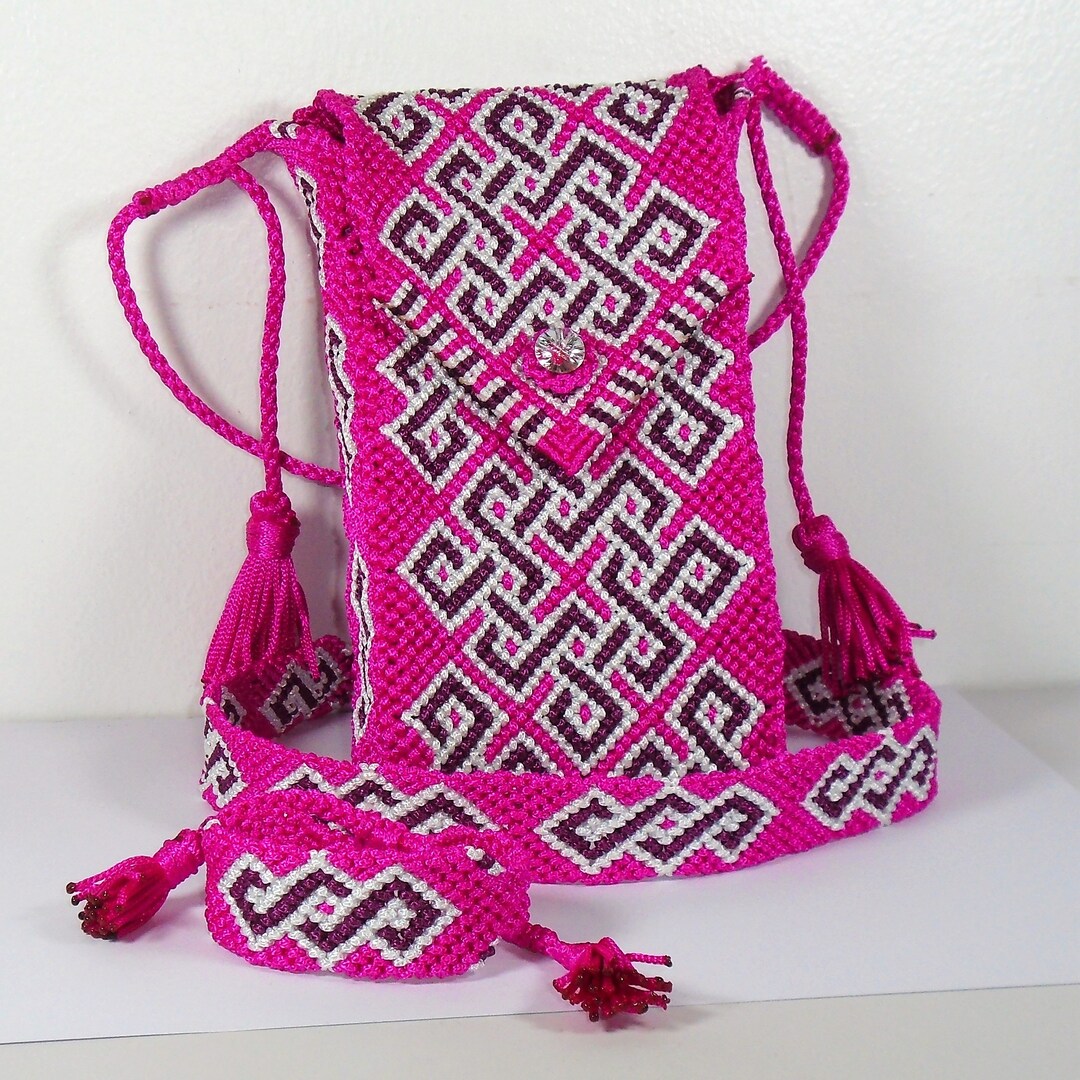 Celtic Knot Macrame Friendship Shoulder Bag and Bracelet for Weman ...