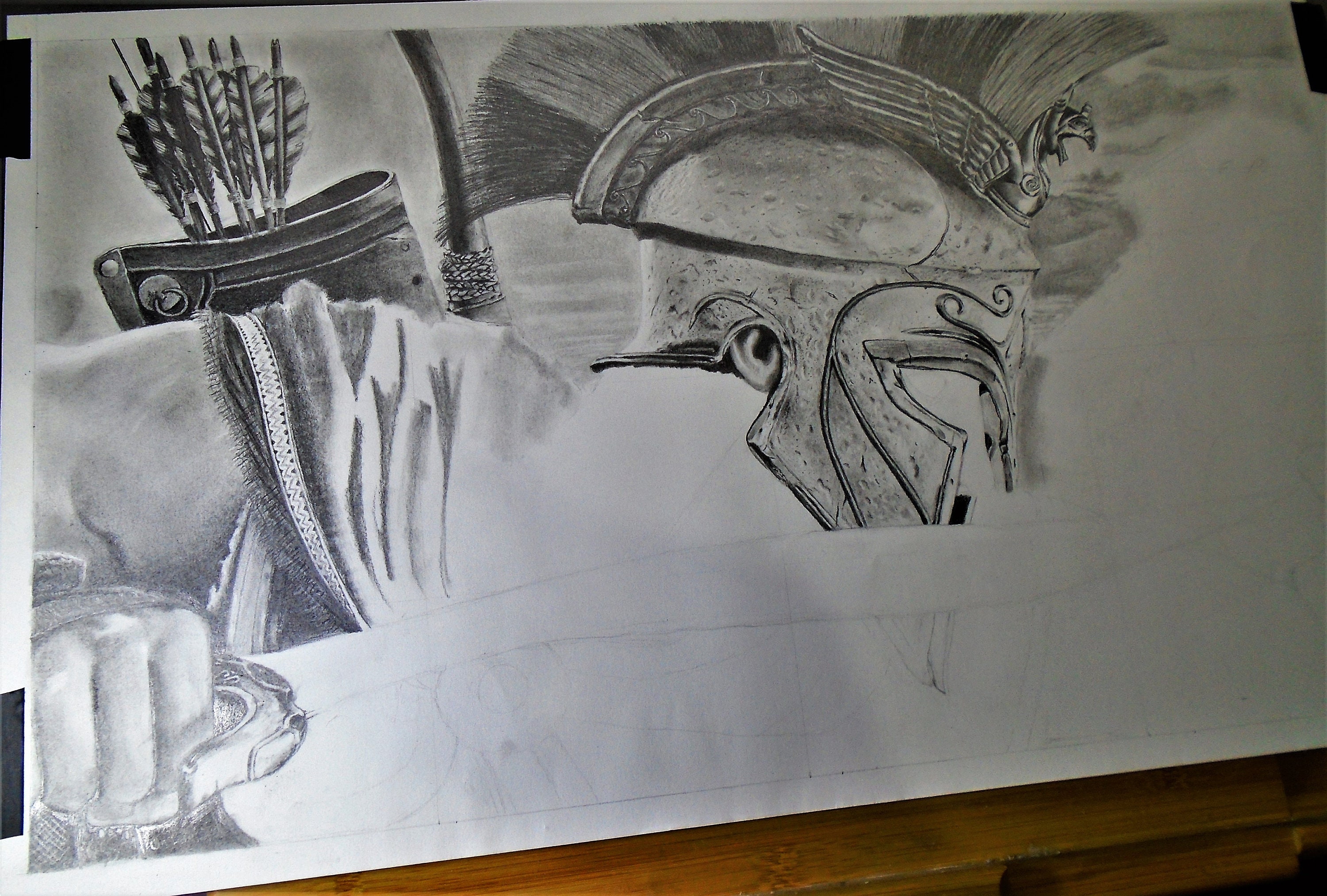 Assassin's Creed Odyssey Art: Alexios in Battle Original Graphite ...