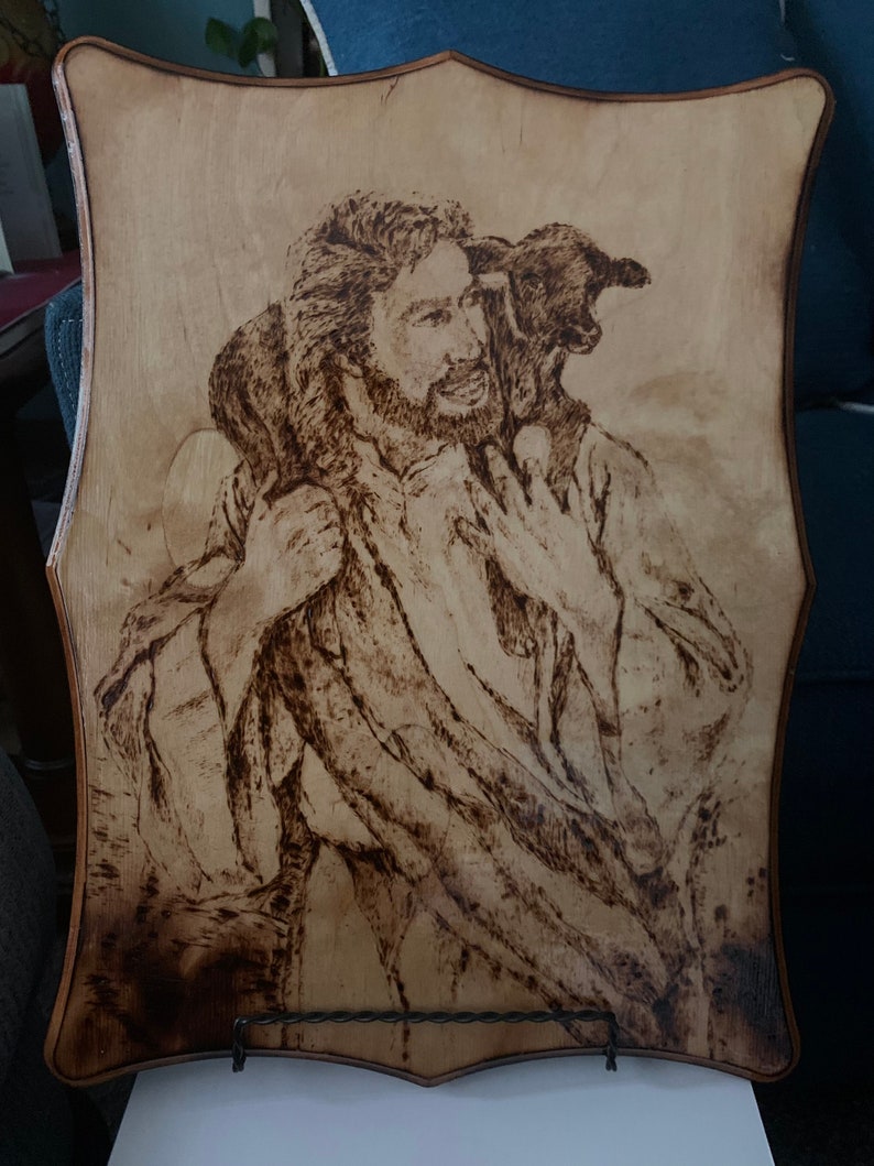 Lord Jesus the Good Shepherd /pyrography Art 16” X 12” X 1/2 “ - Etsy