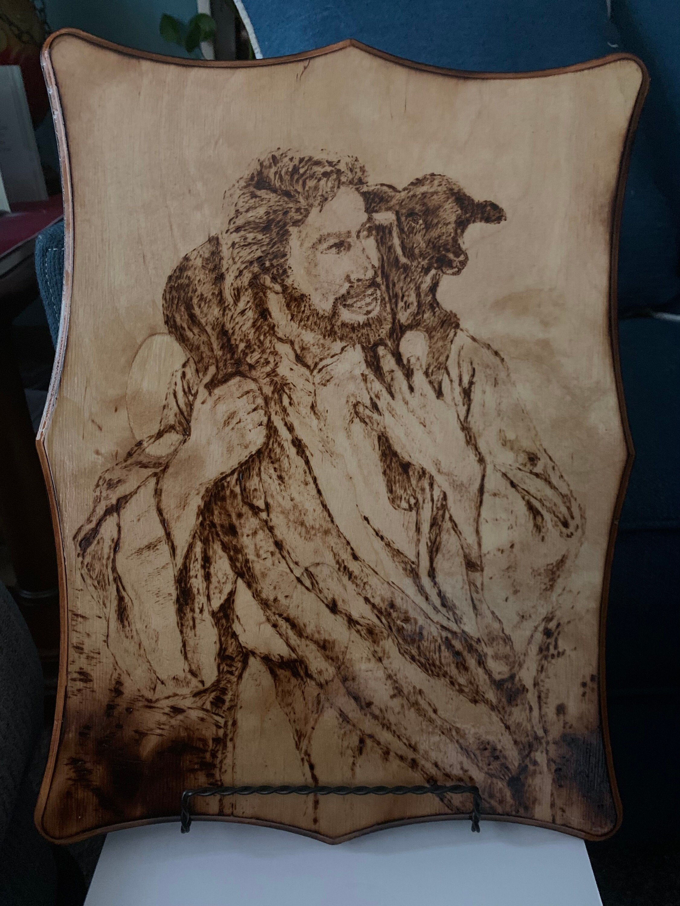 Lord Jesus the Good Shepherd /pyrography Art 16” X 12” X 1/2 “ - Etsy