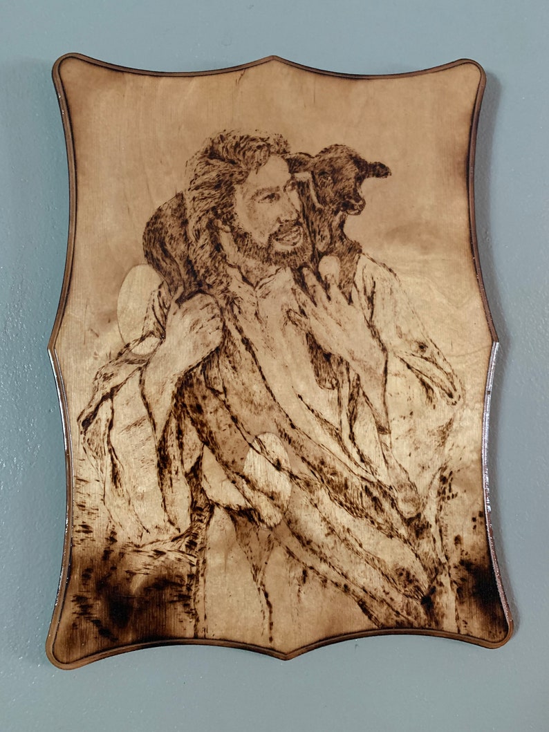 Lord Jesus the Good Shepherd /pyrography Art 16” X 12” X 1/2 “ - Etsy