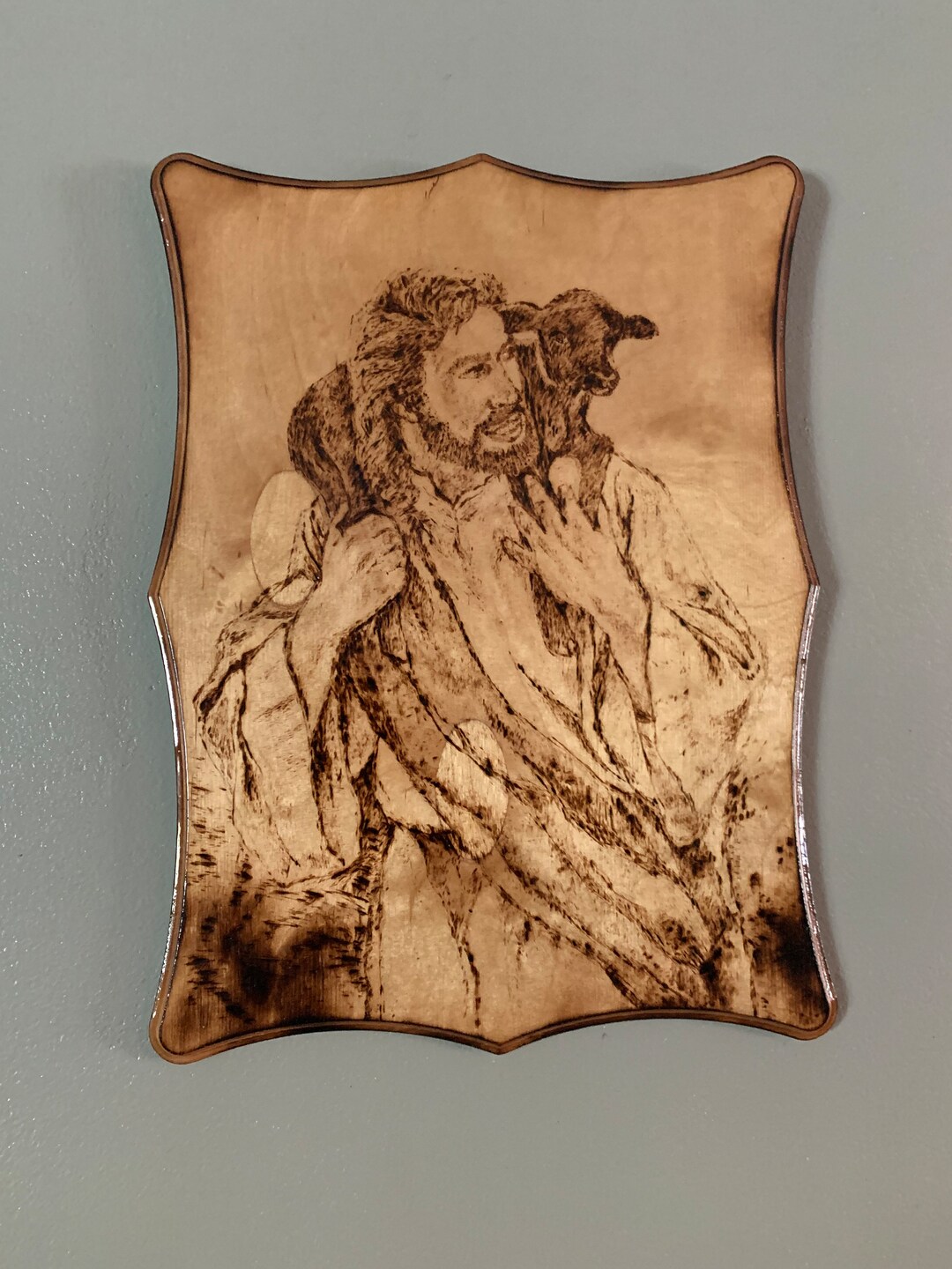 Lord Jesus the Good Shepherd /pyrography Art 16” X 12” X 1/2 “ - Etsy
