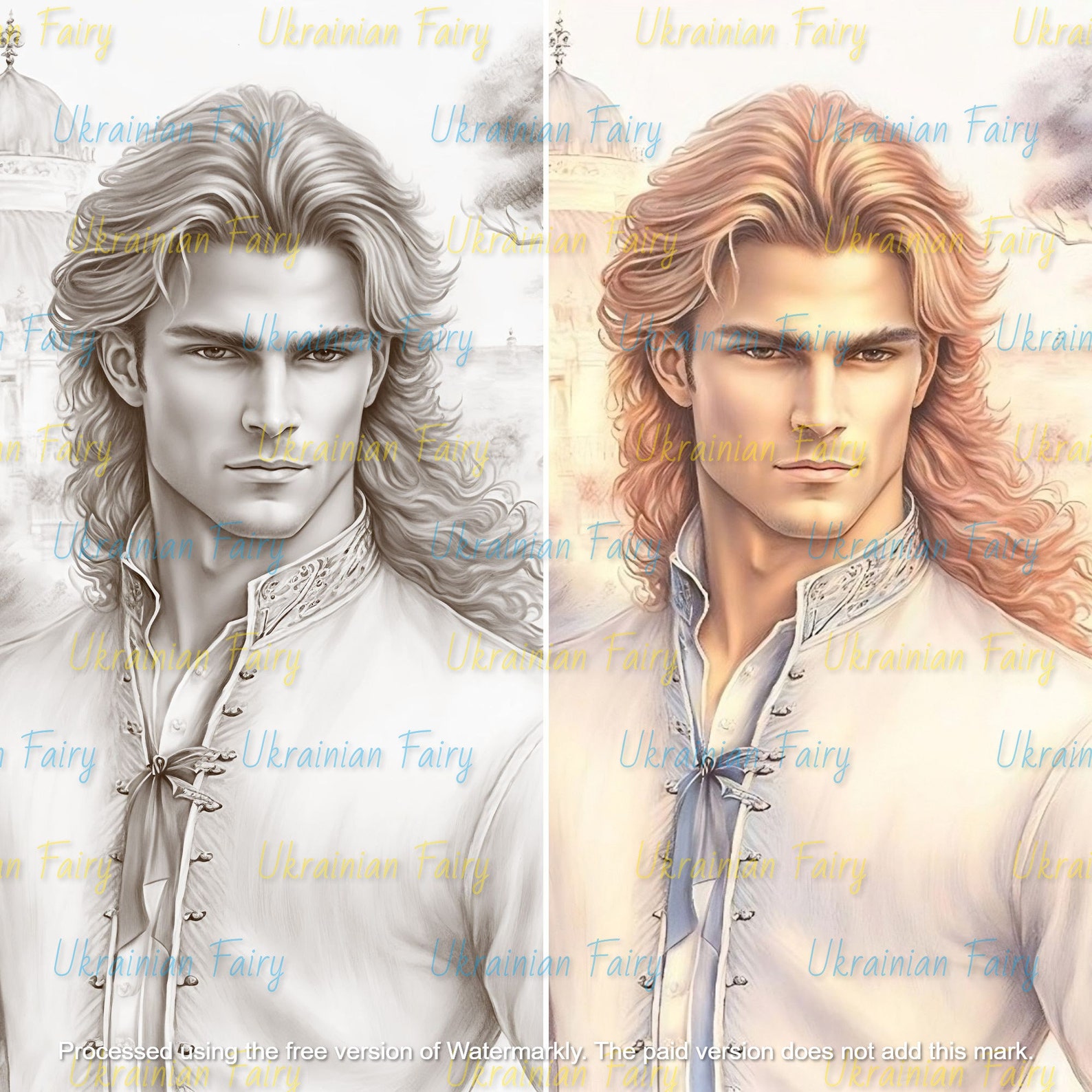 Prince Adult Coloring Pages 5 Pcs Bundle Handsome Men - Etsy