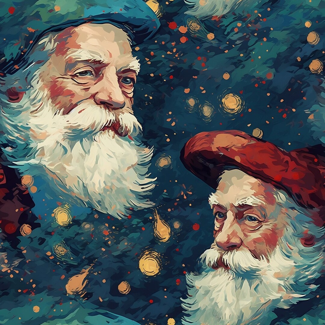 Vintage Santa Painting Pattern Timeless Seamless Design, Classic ...