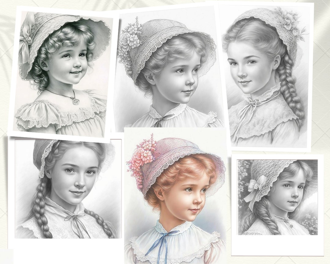 Coloring Pages Beautiful Gatsby Girl 5pages/vintage Girl Coloring Pages ...