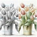 Realistic Tulips Coloring Pages for Adults, Spring Coloring Pages ...