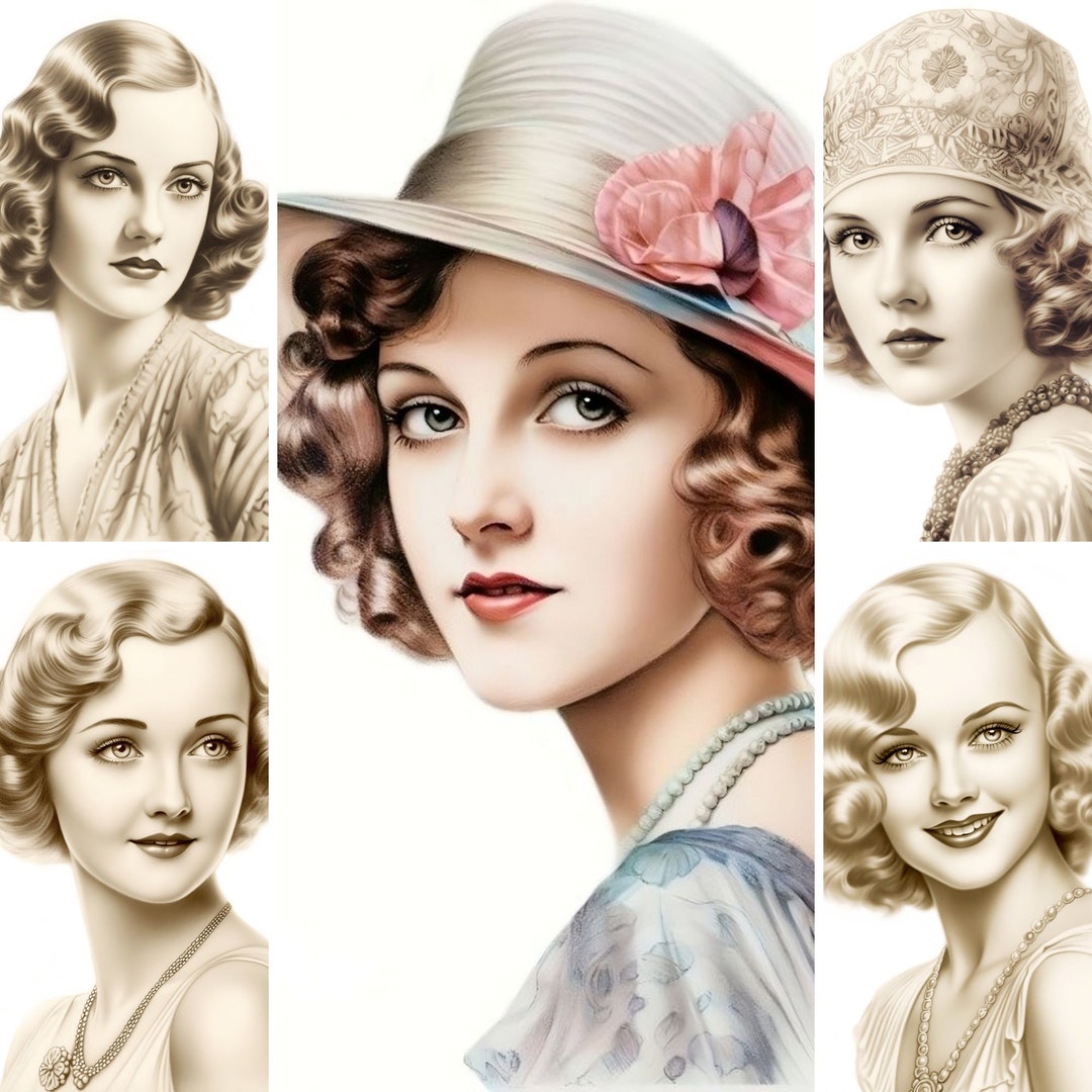 Coloring Pages Beautiful Gatsby Girl 5pages/vintage Girl Coloring Pages ...