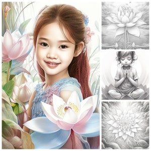 Mindful Fantasy Lotus Flower Coloring Book-stress Relieving Peaceful ...