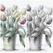 Realistic Tulips Coloring Pages for Adults, Spring Coloring Pages ...