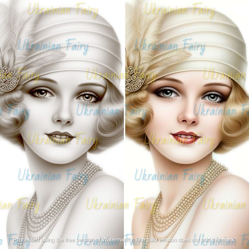 Flapper Girls Fashion 5 Coloring Pages Bundle Retro-inspired - Etsy