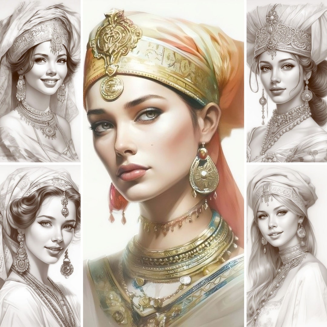 Fantasy Princess 5 Coloring Pages for Girls, Coloring Pages for Women ...