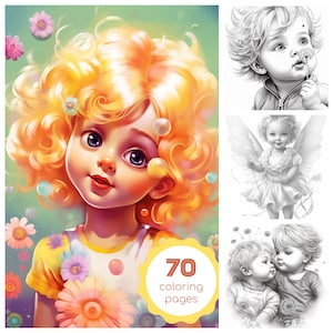 Cute Babies Coloring Book, Beautiful Baby Girls and Boys 70 Coloring ...