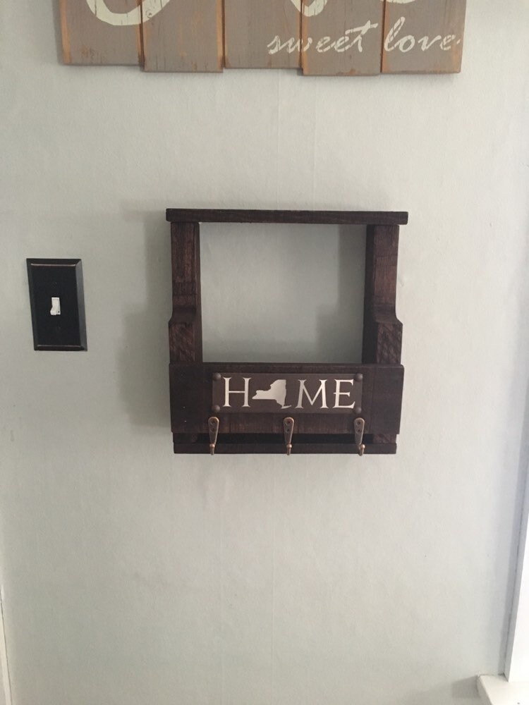 Personalized Home State Sign Key Holder Custom State Mail - Etsy