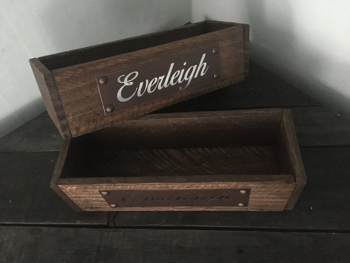 Personalized Brown Rustic Box Farmhouse Decorative Wooden - Etsy