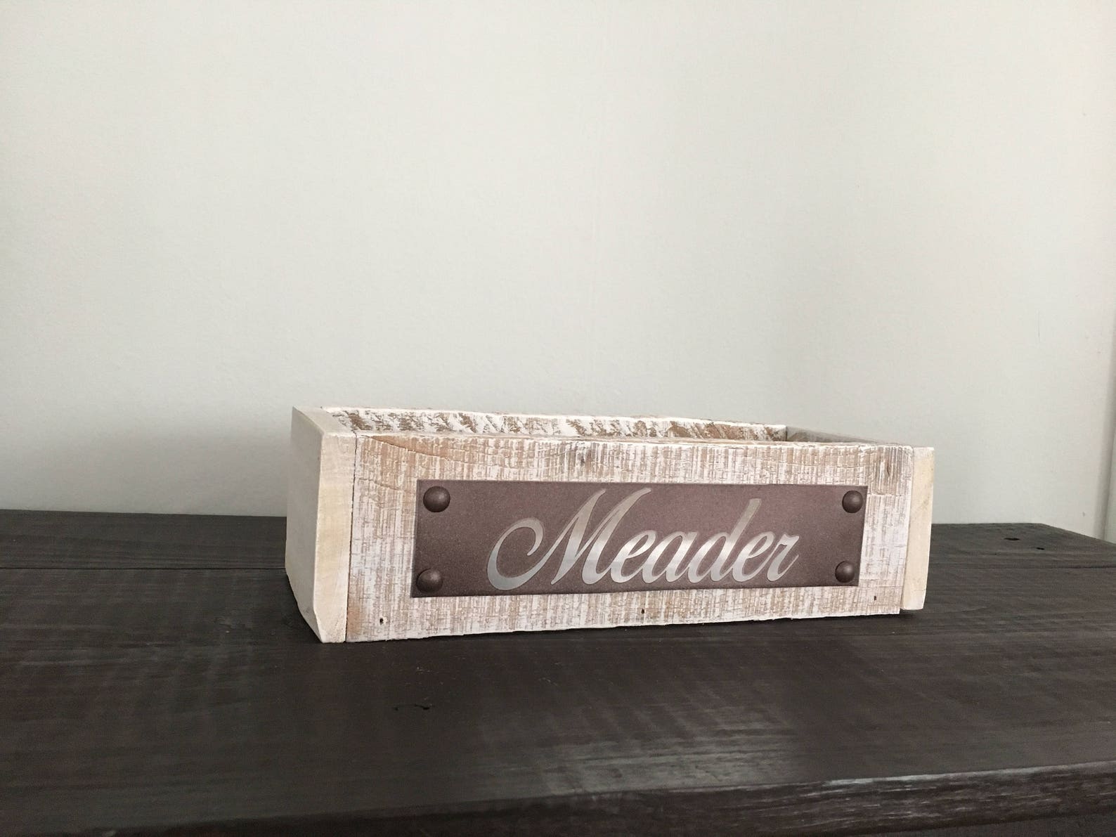 Personalized White Wash Rustic Box Farmhouse Decorative - Etsy