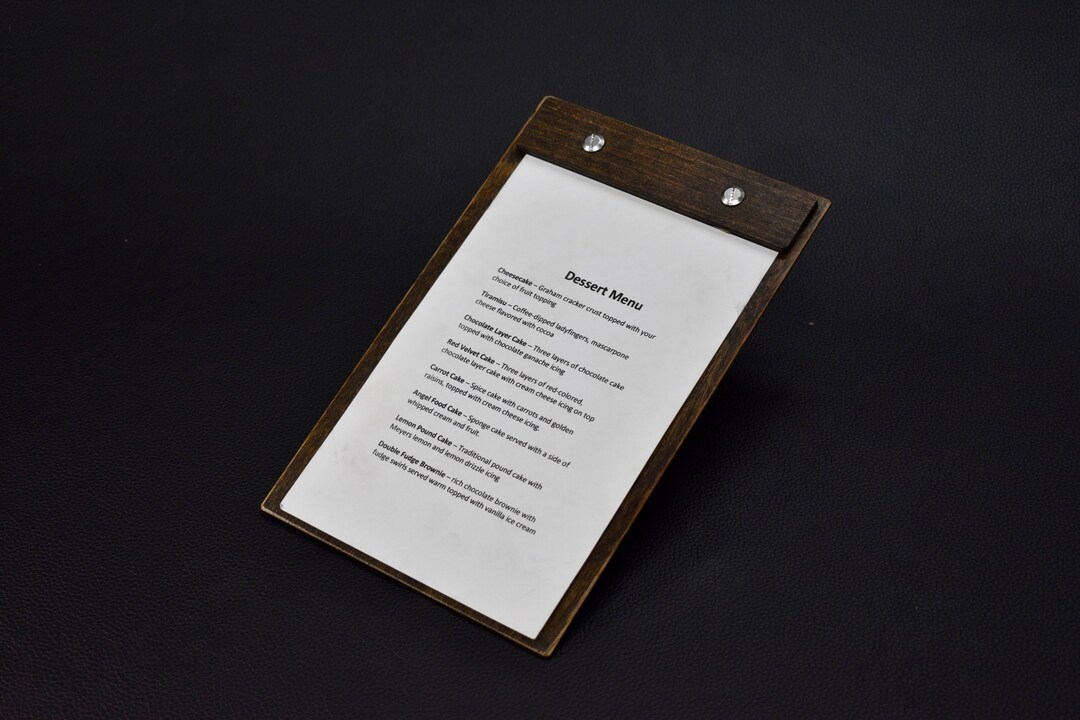 Slim Wood-clip Menu Board, Custom Wood Menu Board, Wooden Menu Cover ...